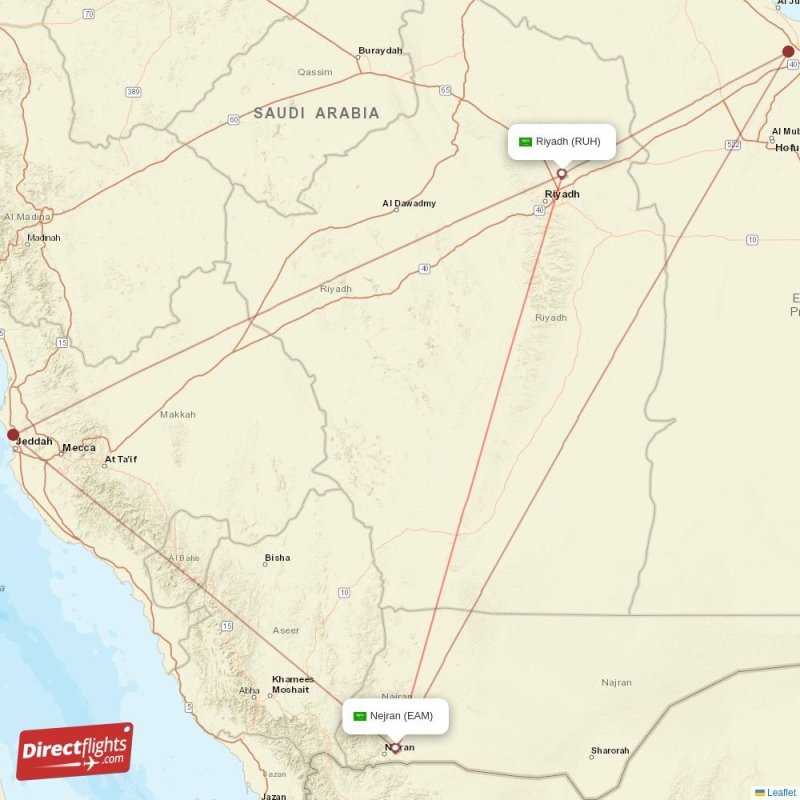 Direct flights from Riyadh to Nejran, RUH to EAM non-stop ...