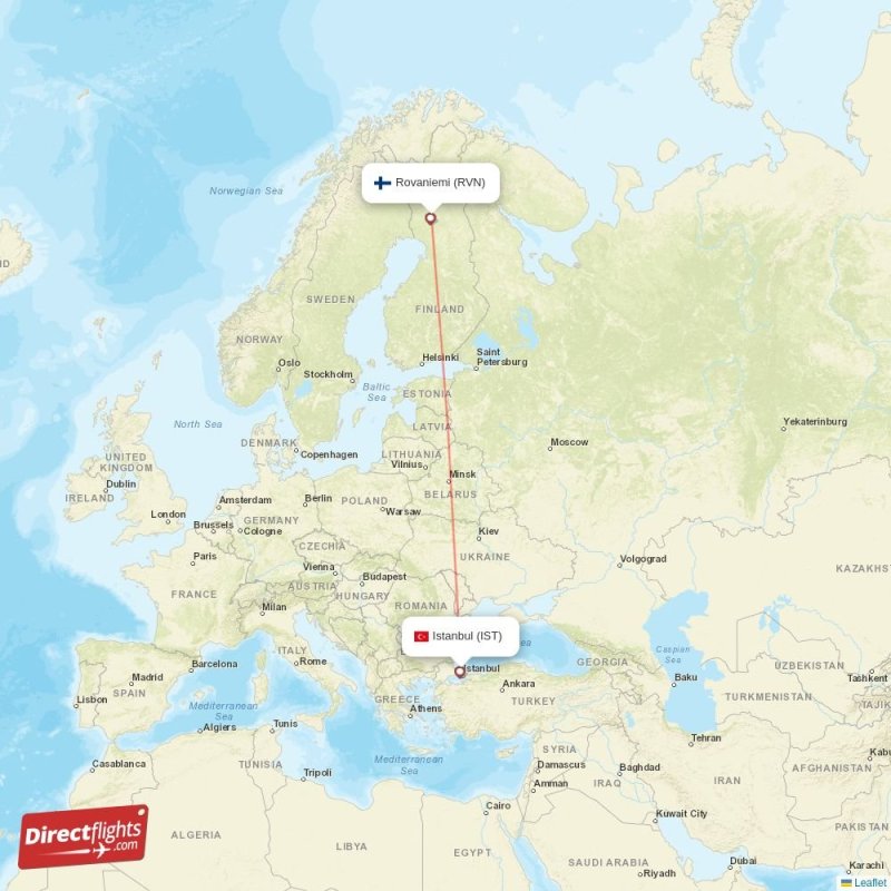 Direct flights from Rovaniemi to Istanbul, RVN to IST non-stop ...