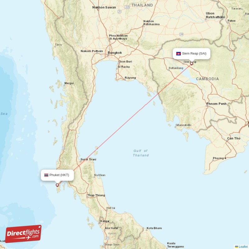 Direct flights from Siem Reap to Phuket (SAI-HKT) - Directflights.com