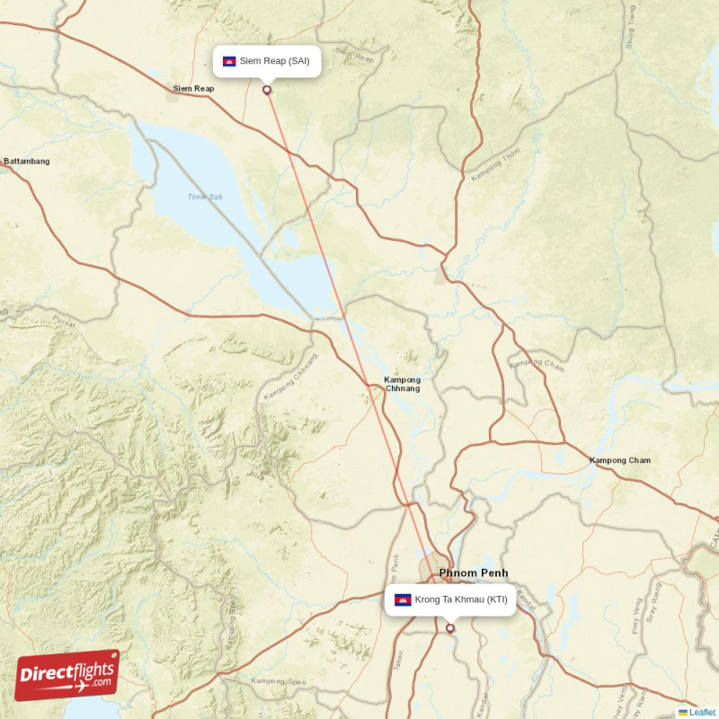 Direct flights from Siem Reap to Phnom Penh (SAI-KTI) - Directflights.com