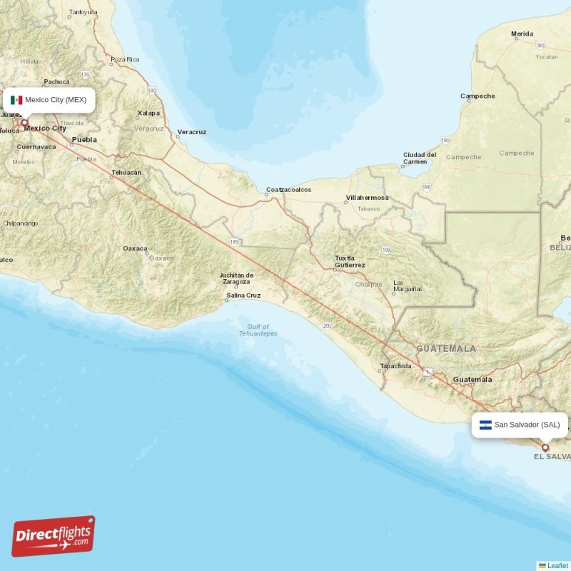 Direct flights from San Salvador to Mexico City, SAL to MEX non-stop ...