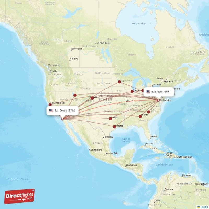 Direct flights from San Diego to Baltimore, SAN to BWI non-stop ...
