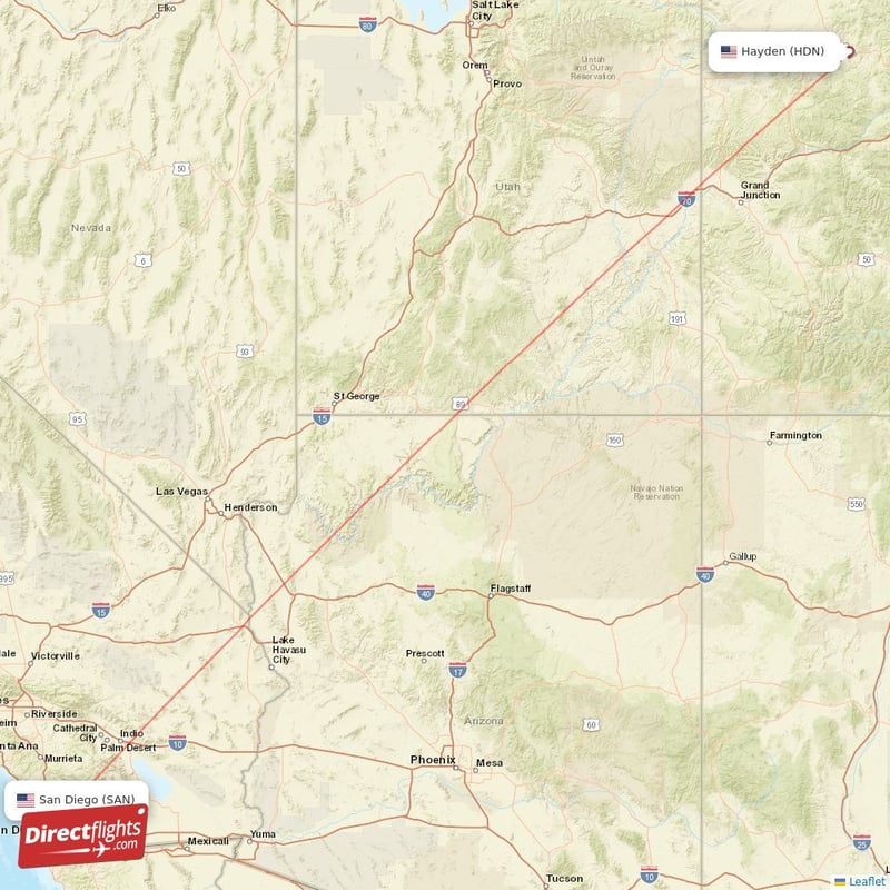 Direct flights from San Diego to Hayden, SAN to HDN non-stop - Directflights.com