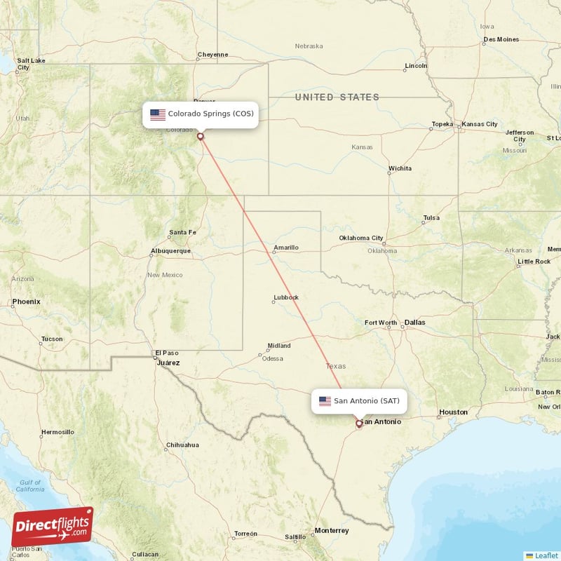 Direct flights from San Antonio to Colorado Springs, SAT to COS non ...