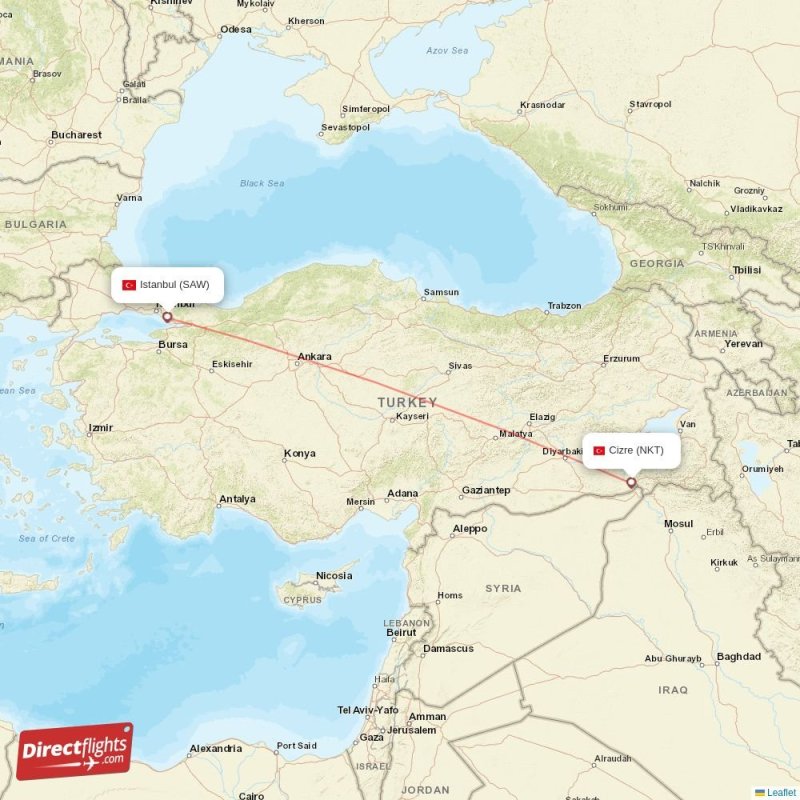 Direct flights from Istanbul to Cizre, SAW to NKT non-stop ...
