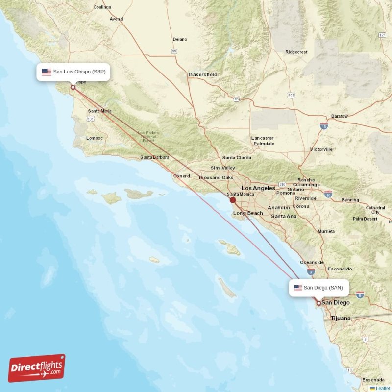 Direct flights from San Luis Obispo to San Diego, SBP to SAN non-stop ...