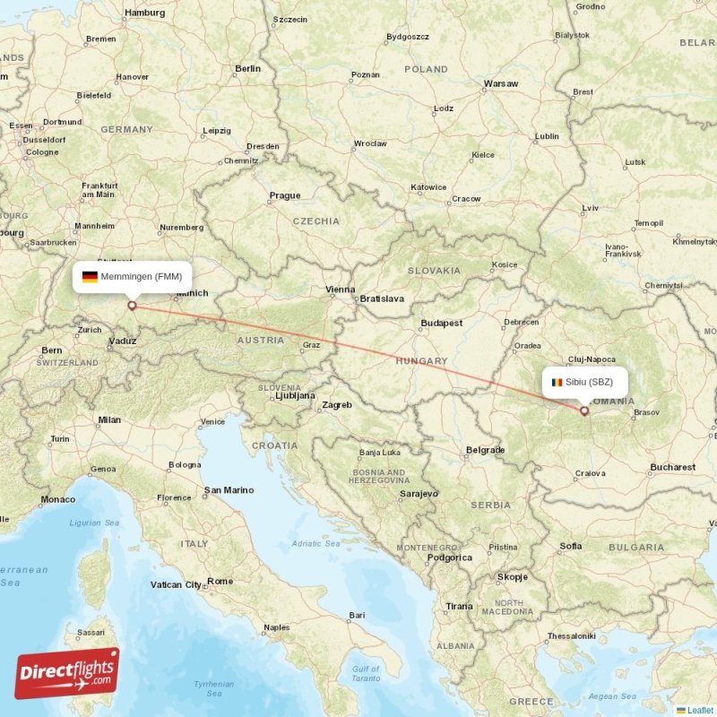 Direct flights from Sibiu to Memmingen, SBZ to FMM non-stop ...