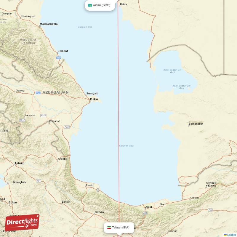 Direct flights from Aktau to Tehran, SCO to IKA non-stop ...