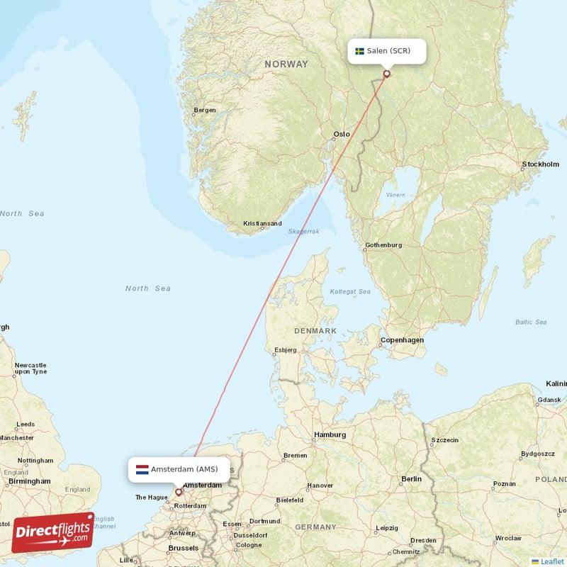 Direct flights from Salen to Amsterdam, SCR to AMS non-stop - Directflights.com