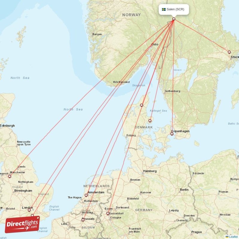 Direct flights from Salen - 8 destinations - SCR, Sweden ...