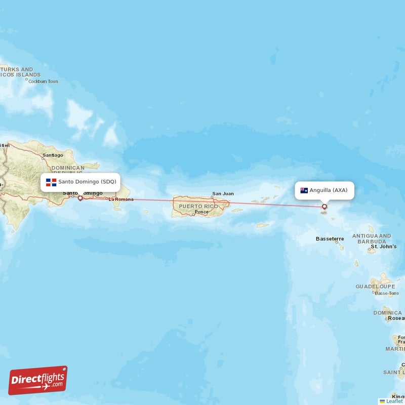 Direct flights from Santo Domingo to Anguilla, SDQ to AXA non-stop ...