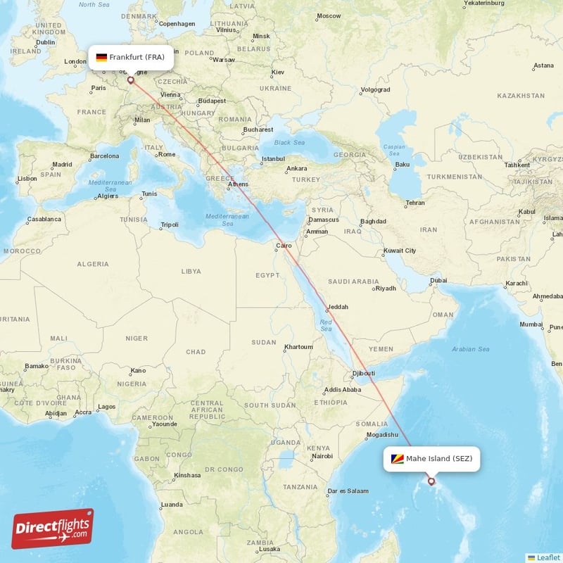 Direct flights from Mahe Island to Frankfurt, SEZ to FRA non-stop - Directflights.com