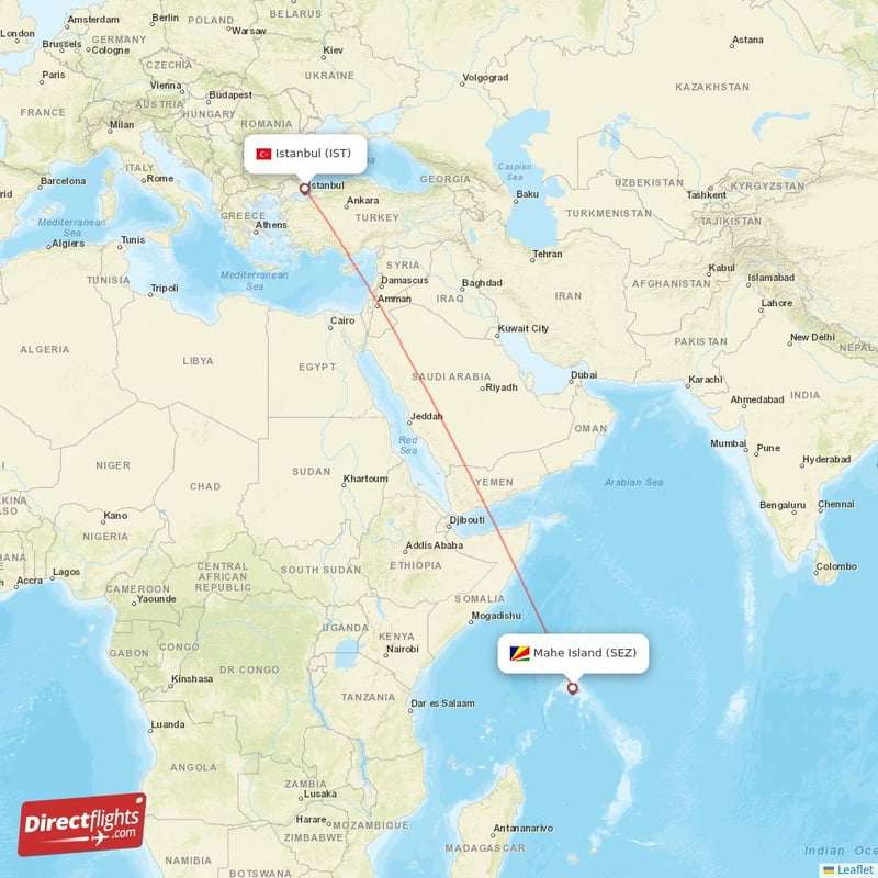 Direct flights from Mahe Island to Istanbul, SEZ to IST non-stop - Directflights.com