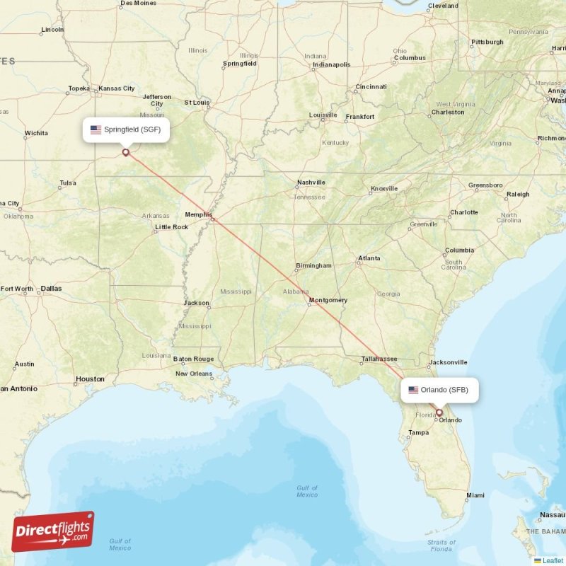 Direct flights from Orlando to Springfield (SFB-SGF) - Directflights.com