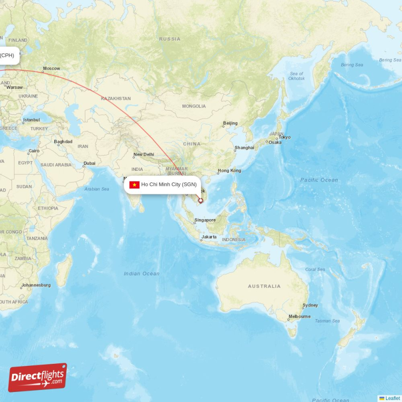 Direct flights from Ho Chi Minh City to Copenhagen (SGN-CPH ...