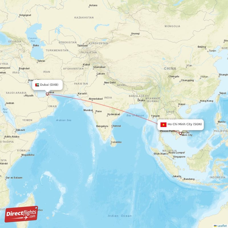 Direct flights from Ho Chi Minh City to Dubai, SGN to DXB non-stop - Directflights.com