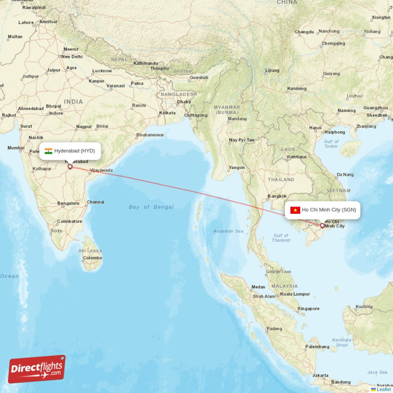 Direct flights from Ho Chi Minh City to Hyderabad (SGN-HYD ...