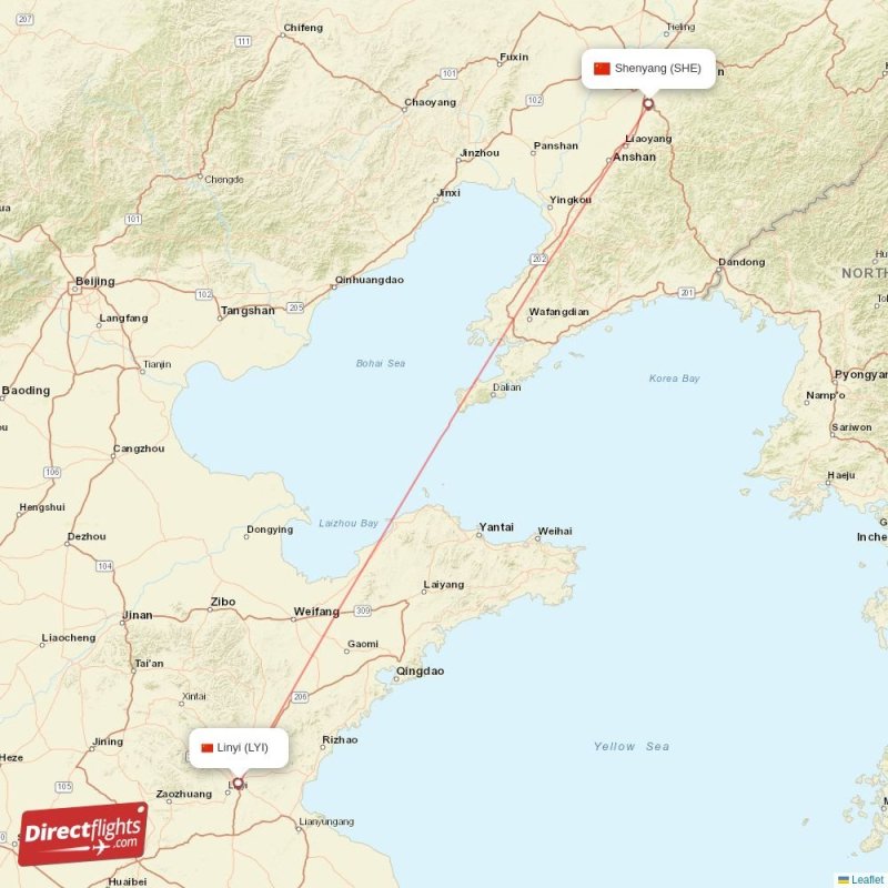 Direct flights from Shenyang to Linyi, SHE to LYI non-stop ...