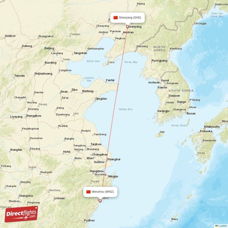 Direct flights from Shenyang to Wenzhou, SHE to WNZ non-stop ...