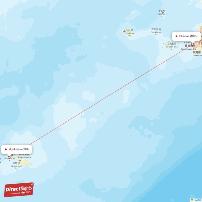 Direct flights from Miyakojima to Okinawa (SHI-OKA) - Directflights.com