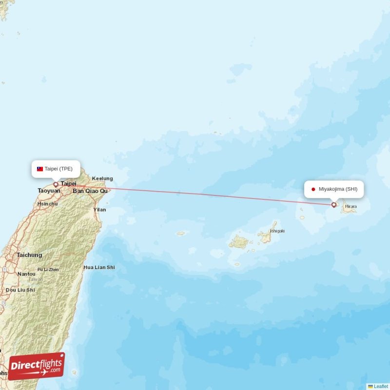 Direct flights from Miyakojima to Taipei, SHI to TPE non-stop ...