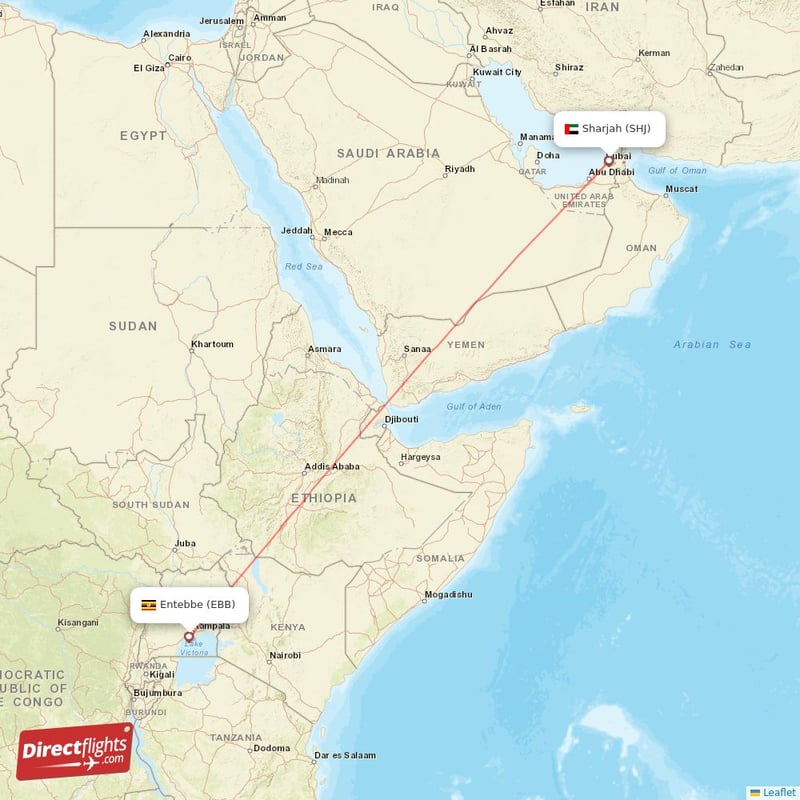 Direct flights from Sharjah to Entebbe, SHJ to EBB non-stop ...