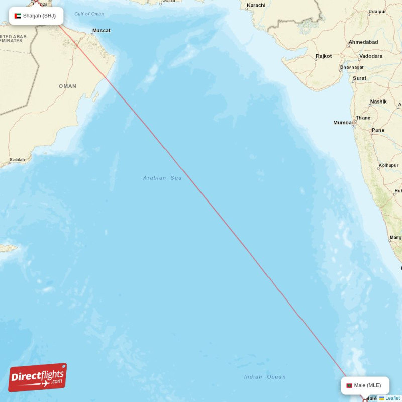 Direct flights from Sharjah to Male, SHJ to MLE non-stop ...
