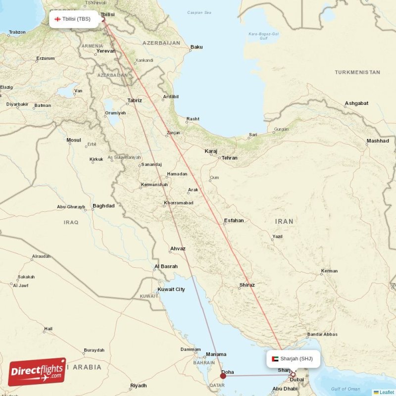 Direct flights from Sharjah to Tbilisi (SHJ-TBS) - Directflights.com