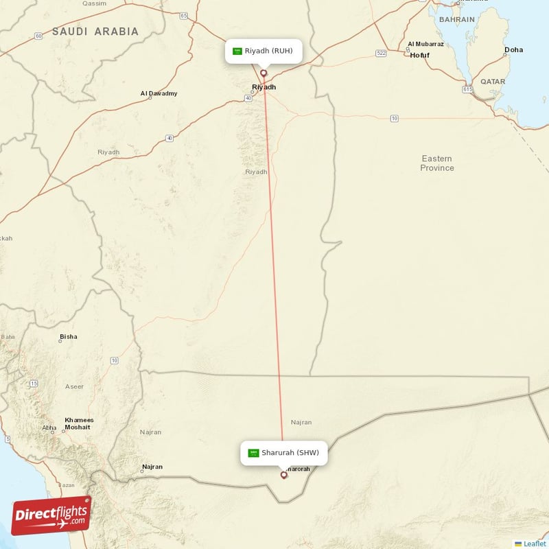 Direct flights from Sharurah to Riyadh, SHW to RUH non-stop ...