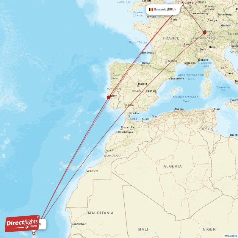 Direct flights from Brussels to Sal, BRU to SID non-stop ...