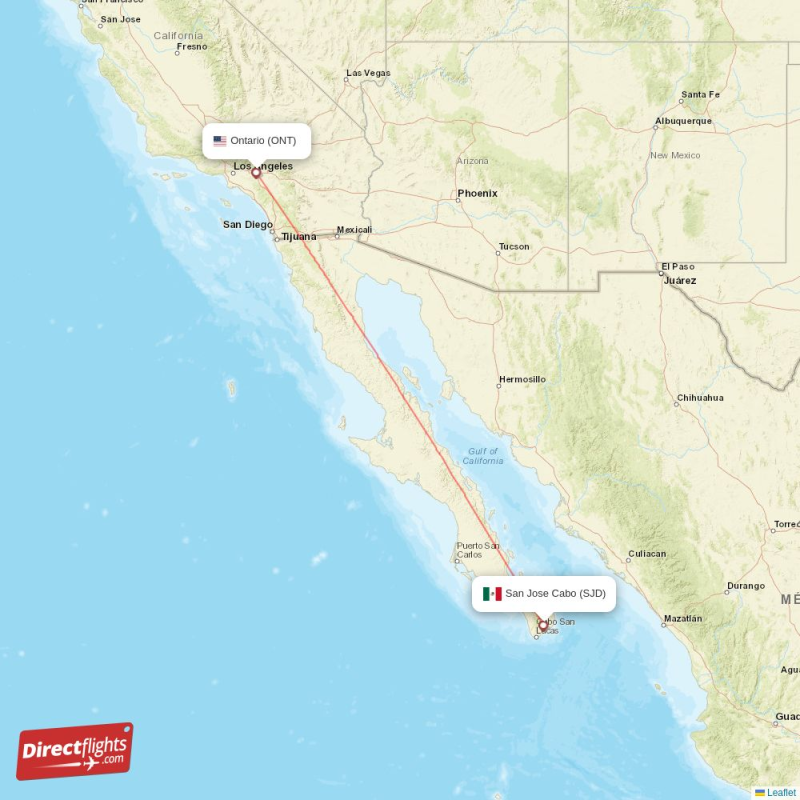 Direct flights from San Jose Cabo to Ontario (SJD-ONT) - Directflights.com