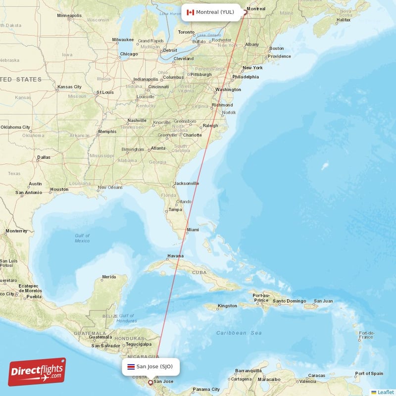 Direct flights from San Jose to Montreal, SJO to YUL non-stop ...