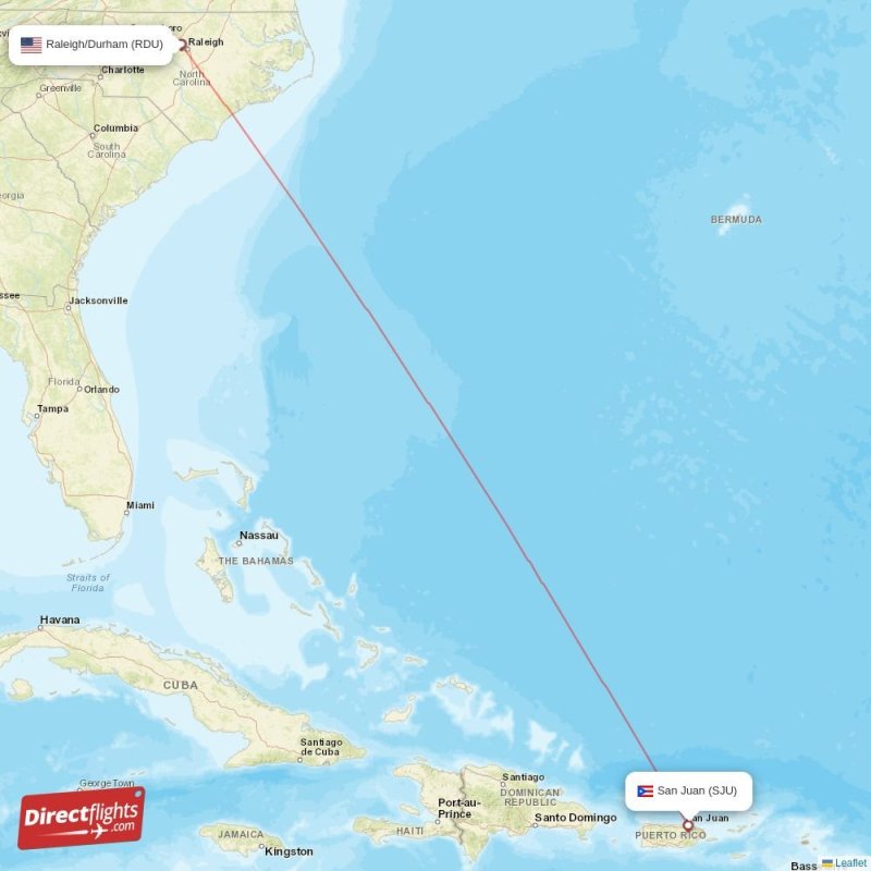 Direct flights from San Juan to Raleigh/Durham (SJU-RDU ...