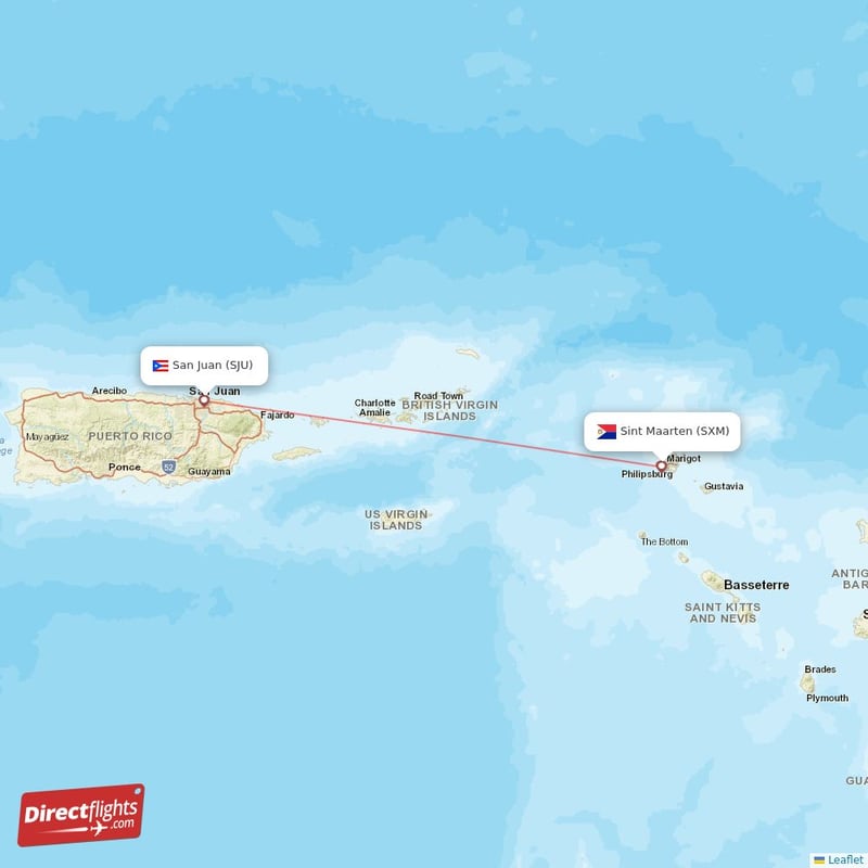 Direct flights from San Juan to Sint Maarten, SJU to SXM non-stop ...