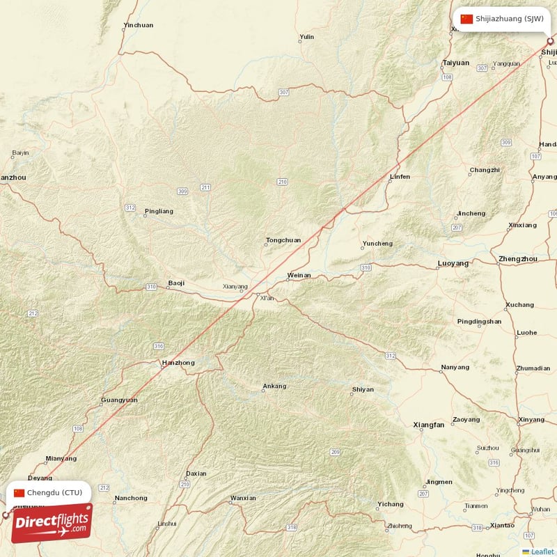 Direct flights from Shijiazhuang to Chengdu, SJW to CTU non-stop ...