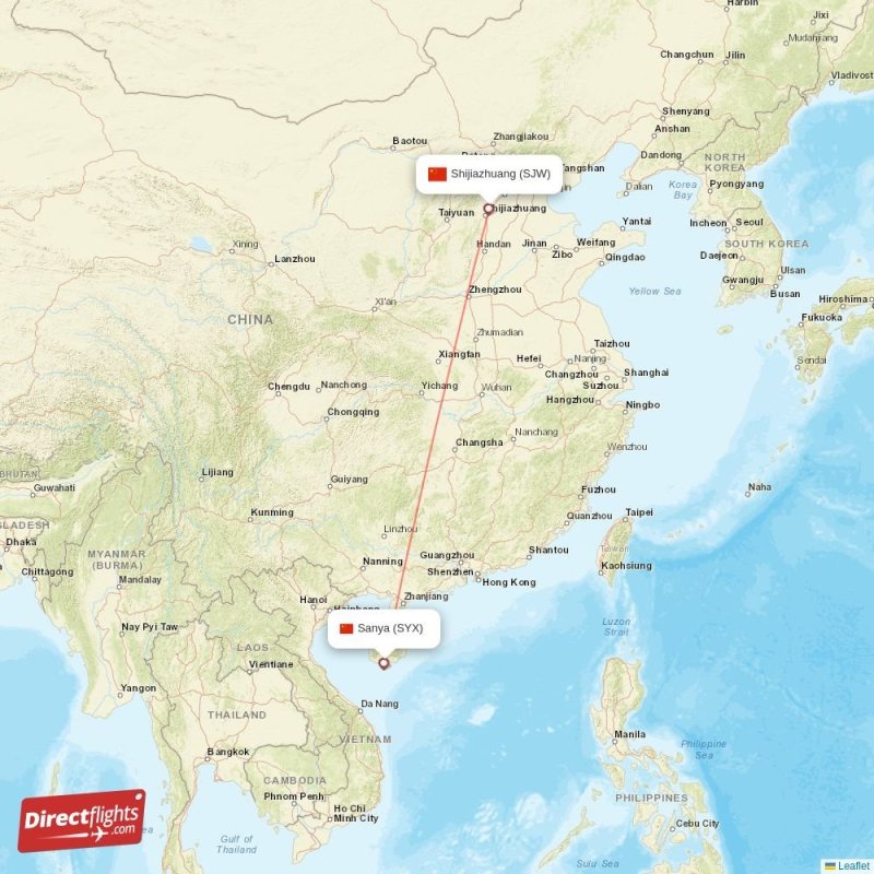 Direct flights from Shijiazhuang to Sanya (SJW-SYX) - Directflights.com