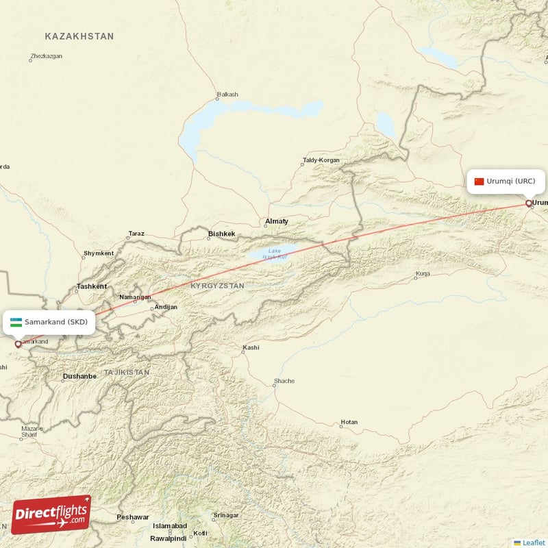 Direct flights from Samarkand to Urumqi, SKD to URC non-stop ...