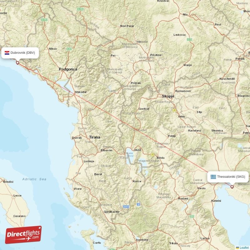 Direct flights from Thessaloniki to Dubrovnik (SKG-DBV) - Directflights.com