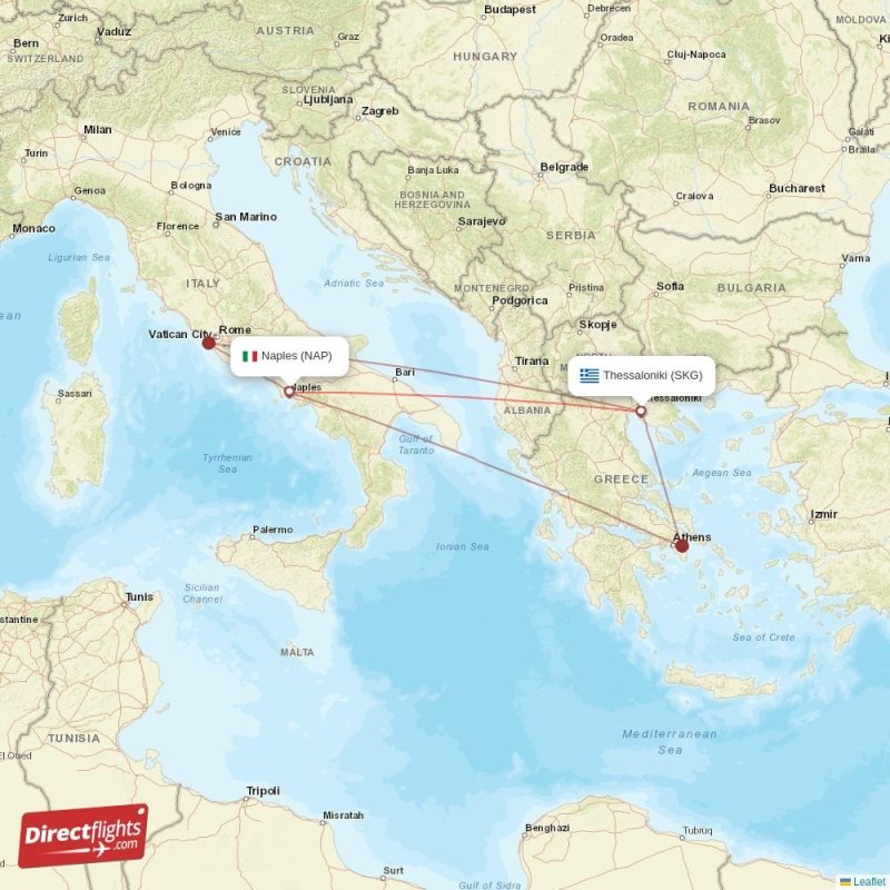 Direct flights from Thessaloniki to Naples (SKG-NAP) - Directflights.com