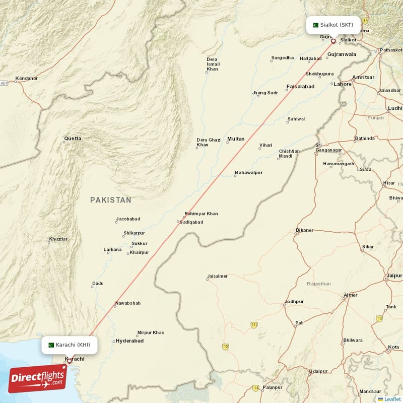 Direct flights from Karachi to Sialkot, KHI to SKT non-stop ...
