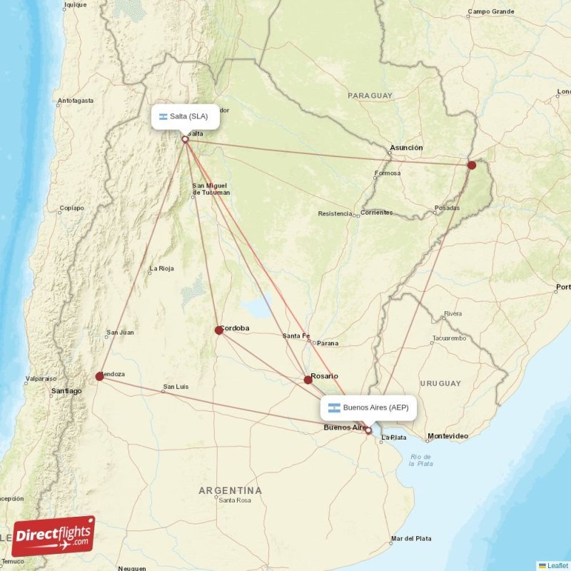 Direct flights from Salta to Buenos Aires, SLA to AEP non-stop ...