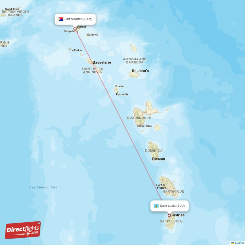 Direct flights from Saint Lucia to Sint Maarten (SLU-SXM ...