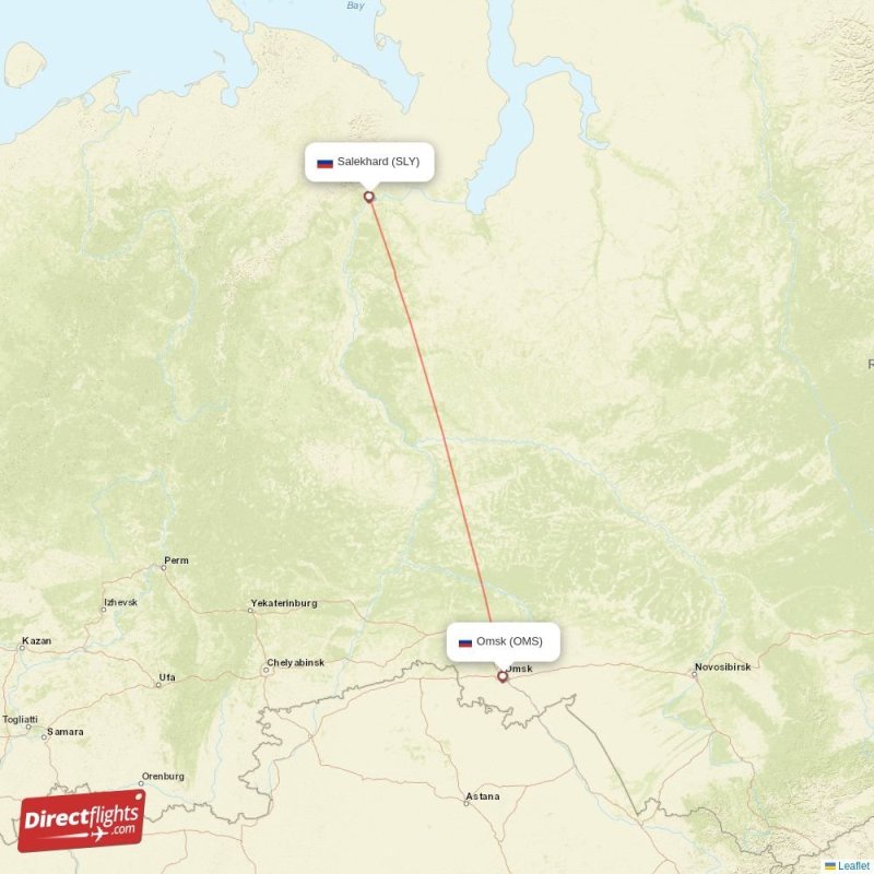 Direct flights from Salekhard to Omsk, SLY to OMS non-stop ...