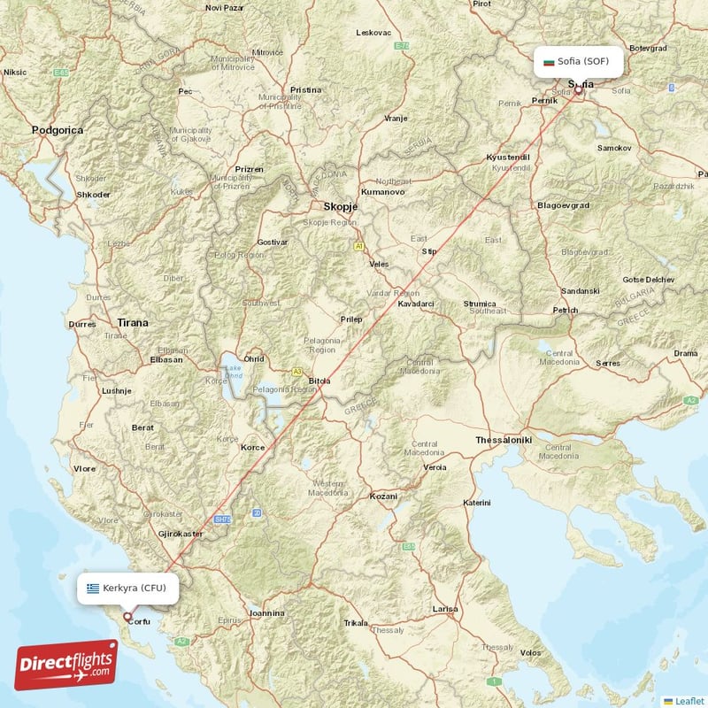 Direct flights from Sofia to Kerkyra, SOF to CFU non-stop - Directflights.com