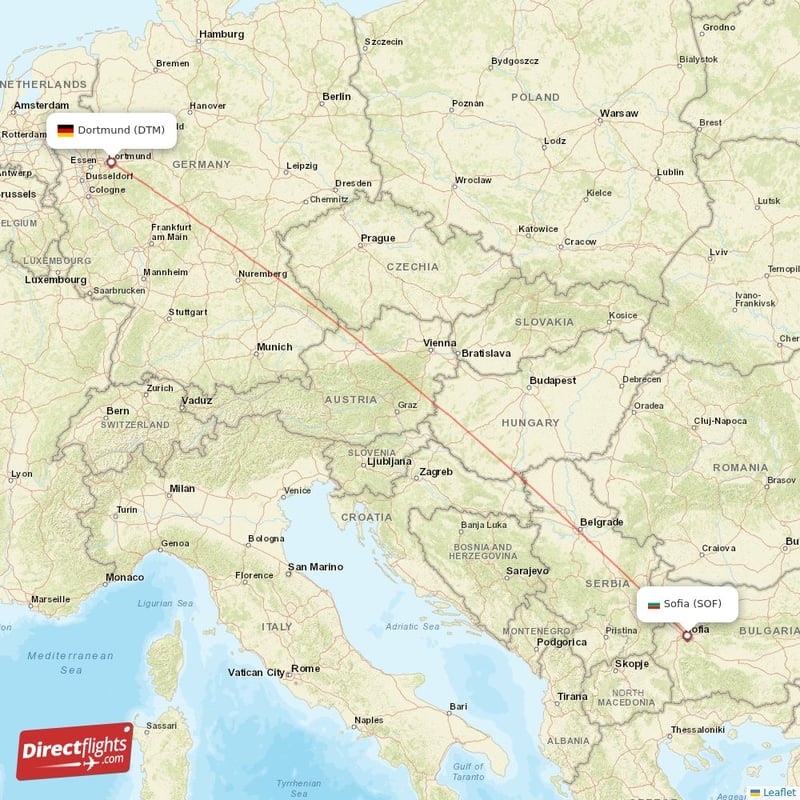 Direct flights from Sofia to Dortmund, SOF to DTM non-stop - Directflights.com