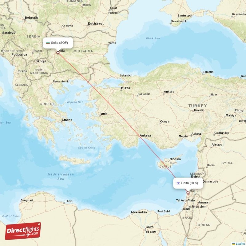Direct flights from Sofia to Haifa (SOF-HFA) - Directflights.com
