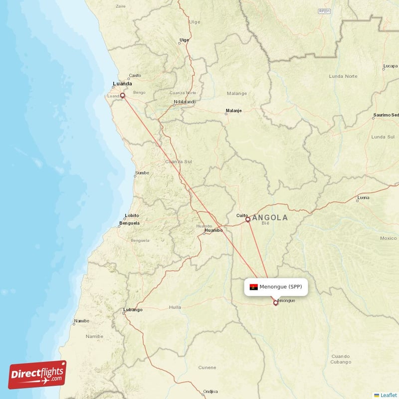 Direct flights to Menongue - SPP, Angola - Directflights.com