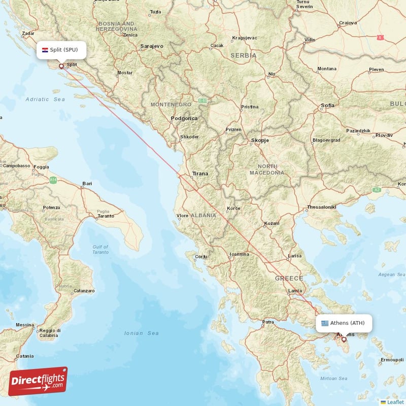 Direct flights from Split to Athens, SPU to ATH non-stop - Directflights.com