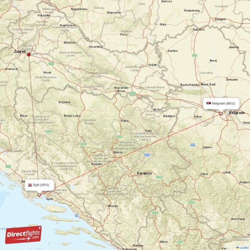 Direct flights from Split to Belgrade, SPU to BEG non-stop ...