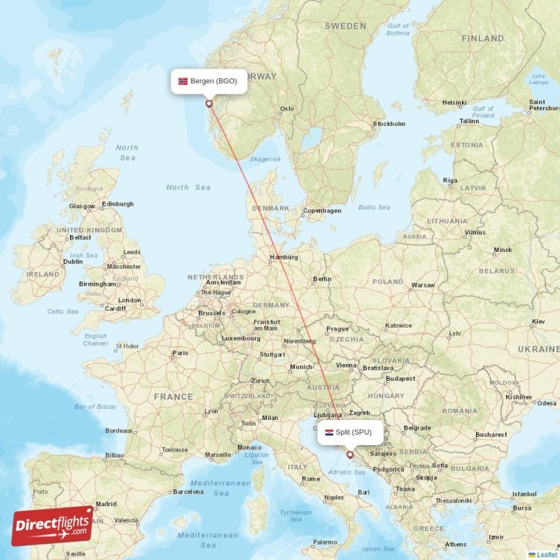 Direct flights from Split to Bergen, SPU to BGO non-stop ...